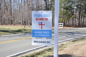 Church road sign - Manakin Church
